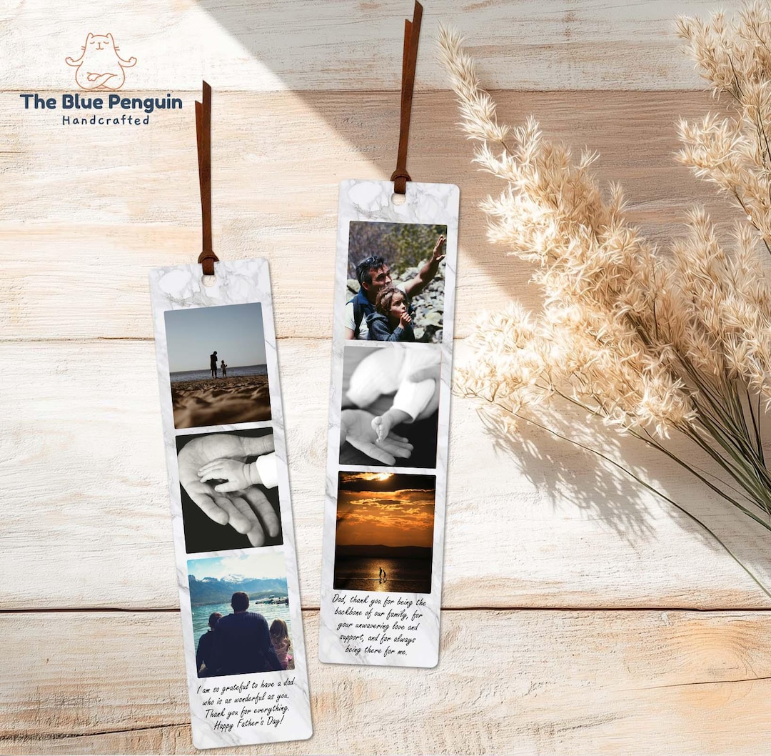 Personalized Photo Bookmark: Father's Day Metal Bookmark Gift - Etsy
