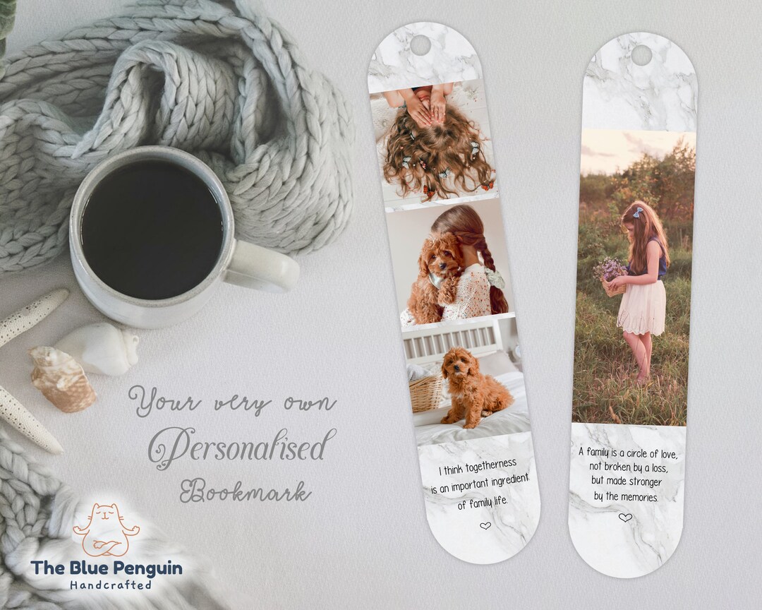 Personalised Christmas Gift Bookmark Round Edge Photos and Message ...