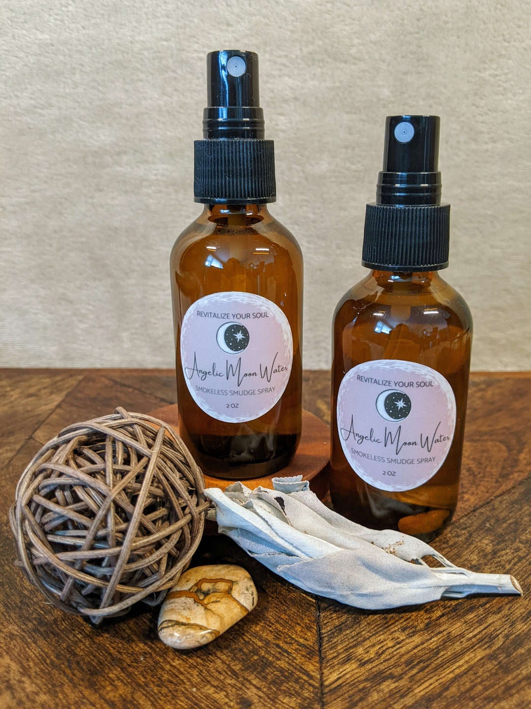 Angelic-moon Water Infused Smokeless Sage Smudge Spray Protection ...