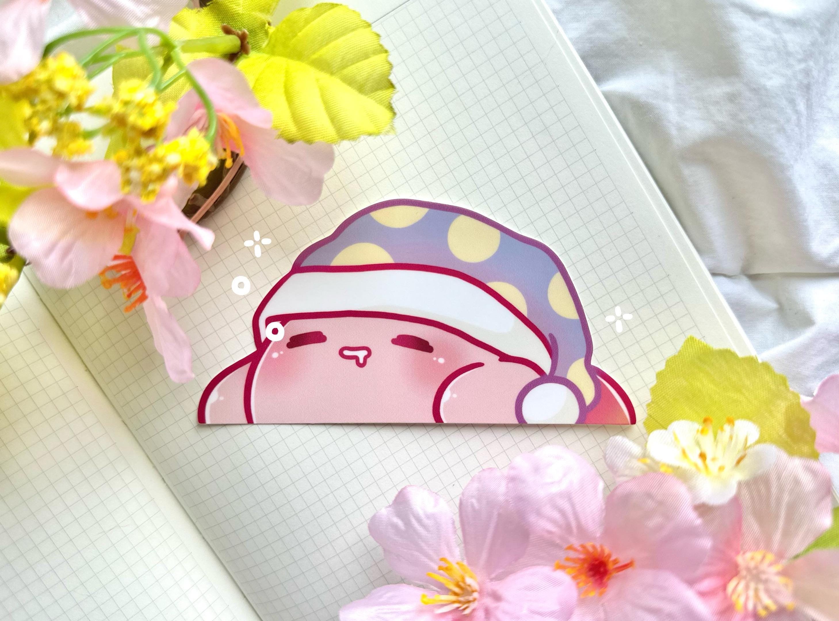Sleepy Kirbo Peeker Sticker | Car Decal | Laptop Decal | Water Bottle ...