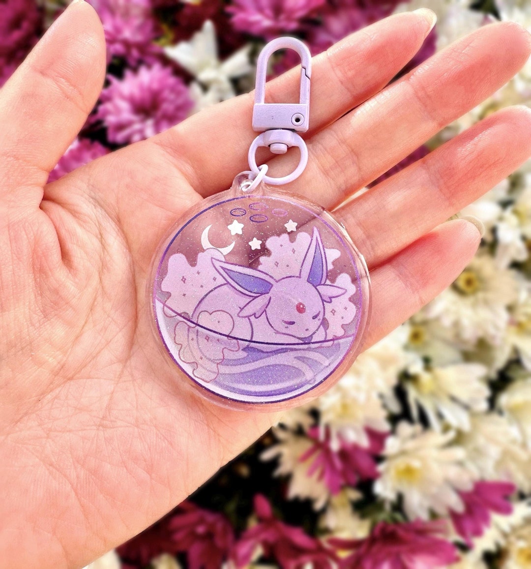 Espie Glitter Epoxy Keychain | Gacha | Clear Acrylic | Key/phone Charms ...