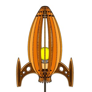 Rocket Lamp. Laser Cut. Digital File. Svg Dxf Cdr Pdf. 3mm @ 4mm ...