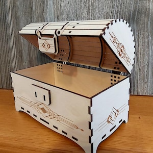 Little Treasure Box, Laser Cut File, Treasure Chest, for a 3mm & 4mm Material, Laser Cut Files ...