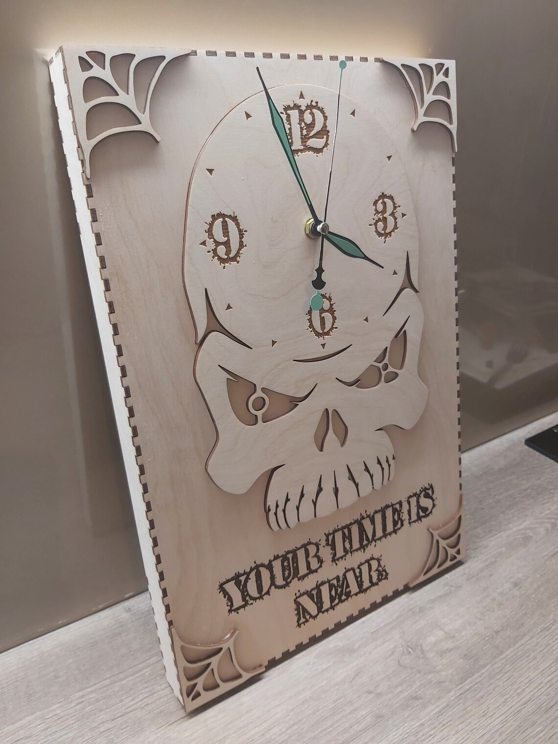 Skull Clock Cdr Pdf Svg File. Gothic Wall Clock - Etsy
