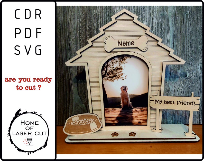 Dog House Photo Frame Svg-cdr-pdf-dxf Laser Cut Files .3mm - Etsy