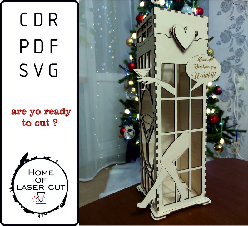 Laser Cut Wine Box File: Jailed Champagne Design (SVG-PDF-CDR) - Etsy