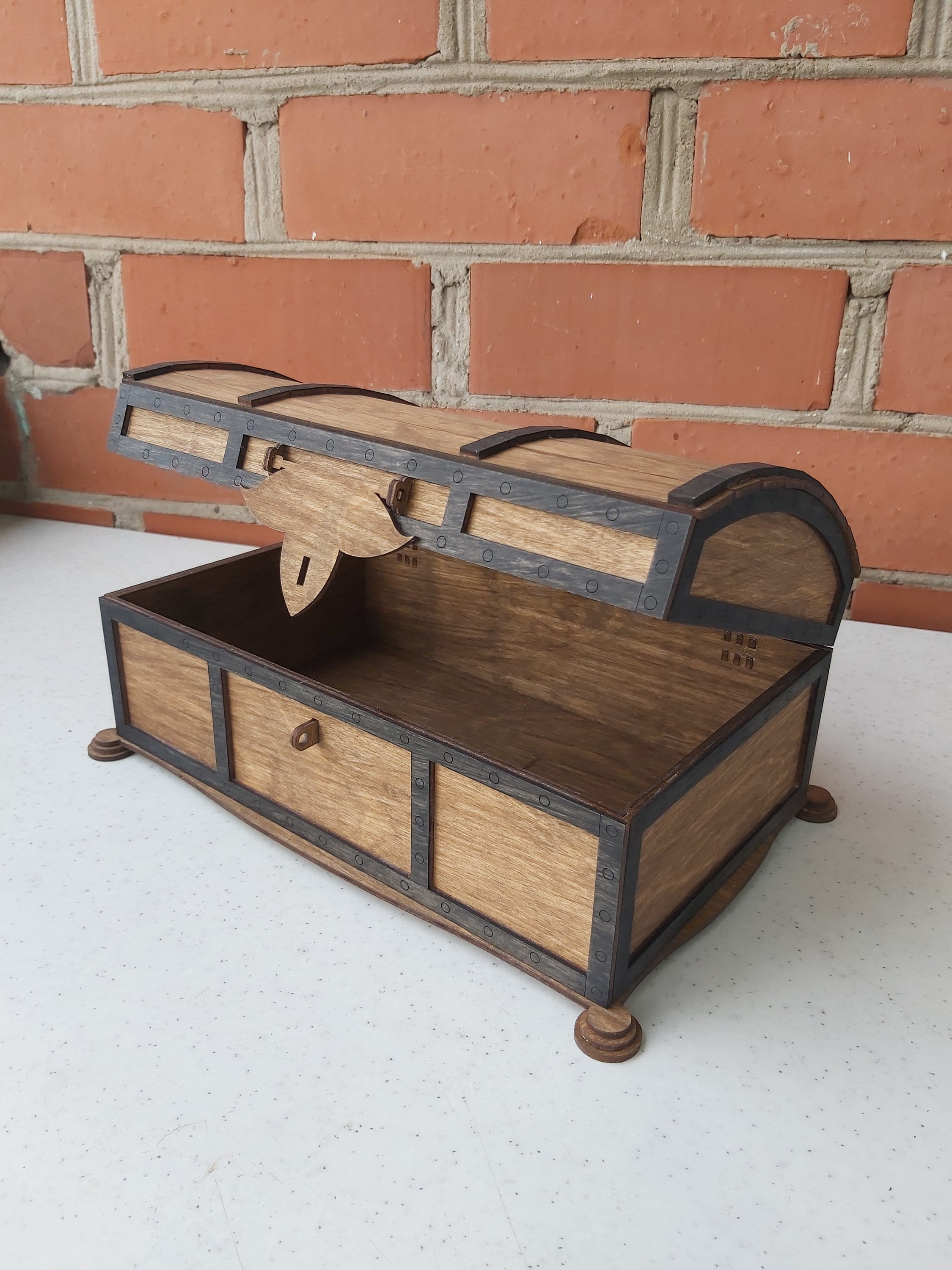 Treasure-box CDR DXF SVG Wood Design Pirate Box Jewelry Box - Etsy Canada