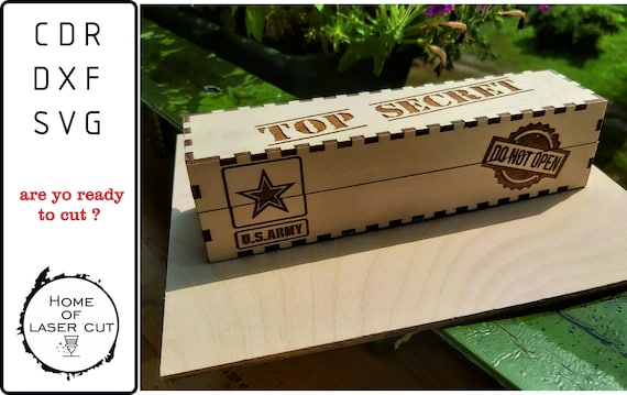 Top Secret Box Laser Cutting File. Cdr Svg Dxf - Etsy
