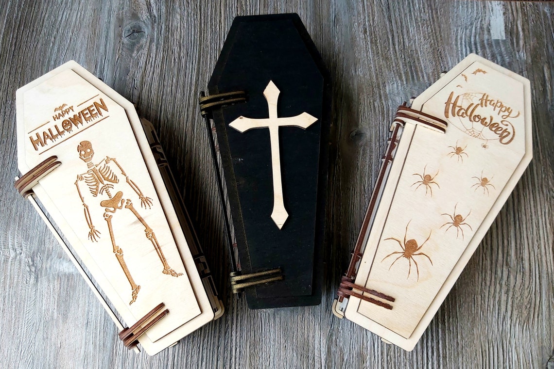 Halloween Coffin Wooden Coffin Halloween Box Vector for CNC - Etsy