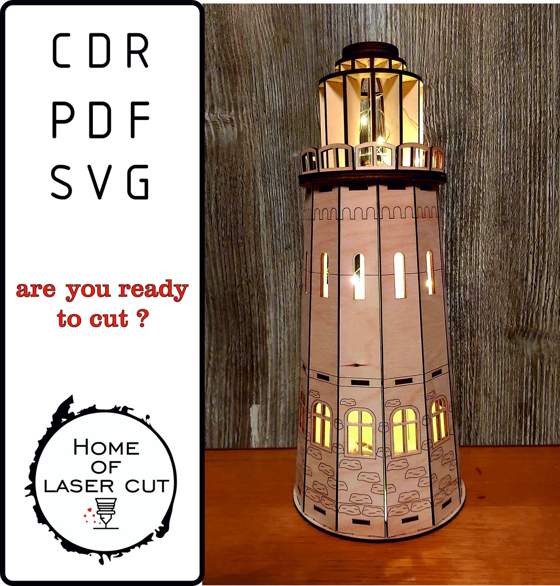Wine Box Lighthouse Laser Cut File Svg Dxf Cdr Pdf 3mm - Etsy