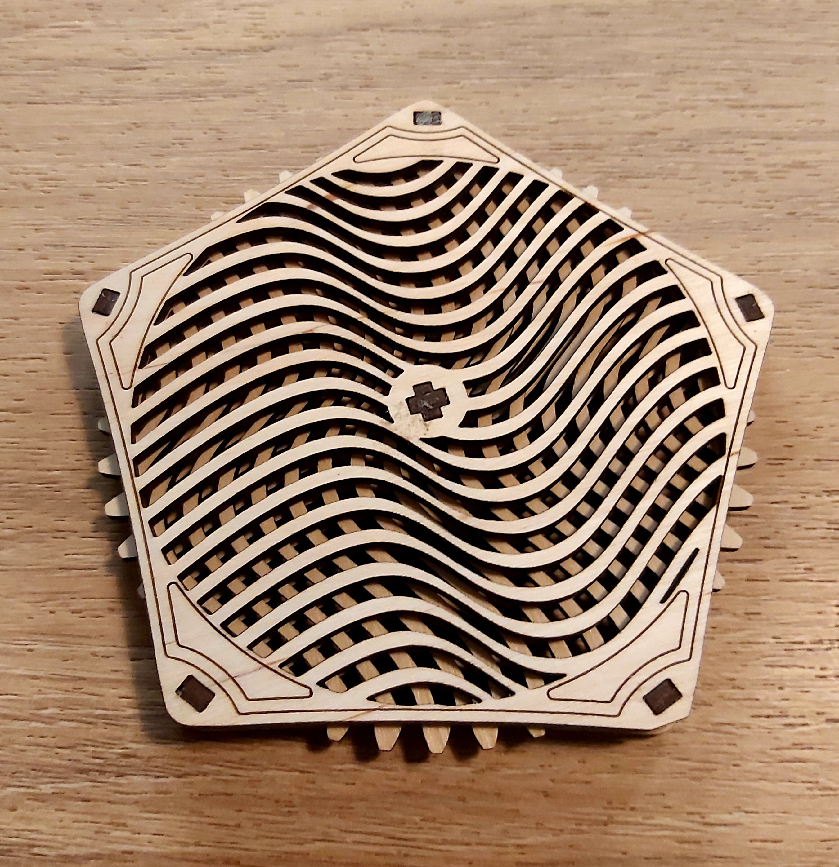Laser Cut Pentagon Coaster Set, Mechanical Design (svg, Cdr, Dxf, Pdf ...