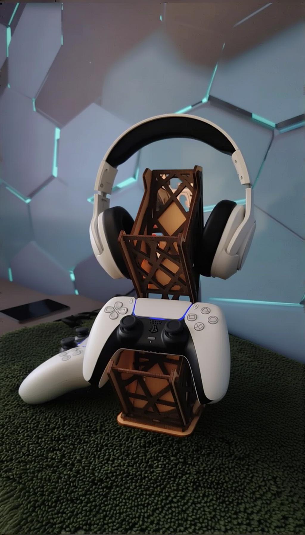 Controller & Headphone Stand Laser Cut File (svg, Cdr, Dxf, Pdf) - Etsy