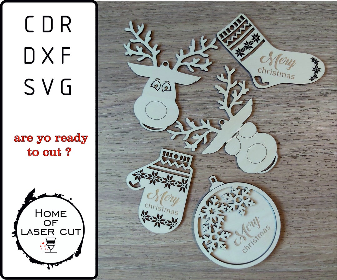 Christmas Ornaments - Laser Cut Files - SVG, DXF, CDR - Etsy