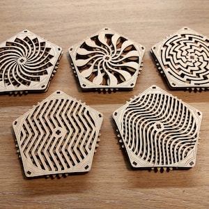 Laser Cut Coaster, Mehanical Cup and Glass Coaster, Laser File 3mm ...