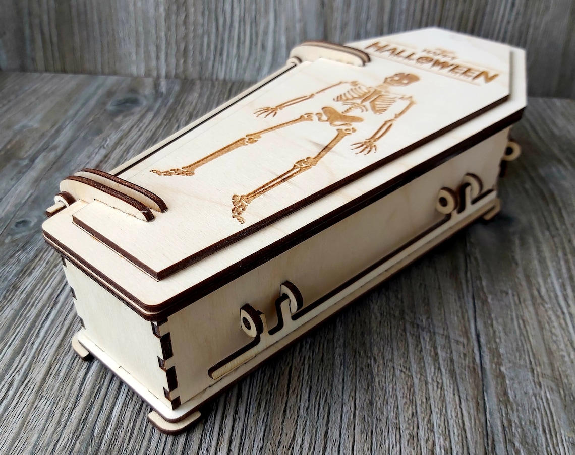 Halloween Coffin Wooden Coffin Halloween Box Vector for CNC - Etsy