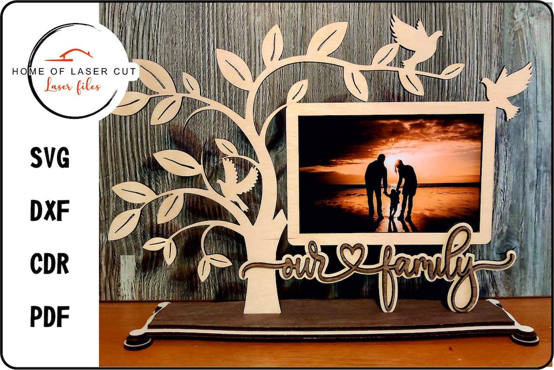 Family Photo Frame, Laser Redy File, Svg, Dxf, Cdr, Pdf. 3mm Material ...