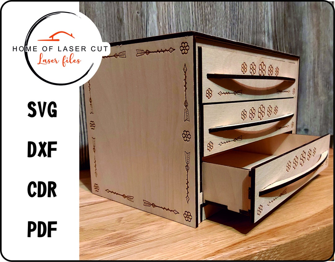 Chest of Drawers, Treasure Chest, Laser Redy File, Svg,cdr,dxf,pdf, for ...