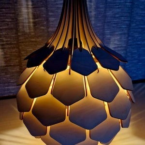 Design Lamps, Scandinavian Pine Cone Hanging Wooden Lamp, Pendant Light ...