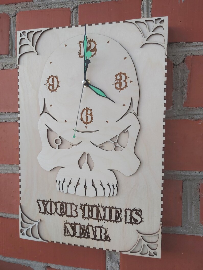 Skull Clock Cdr Pdf Svg File. Gothic Wall Clock - Etsy