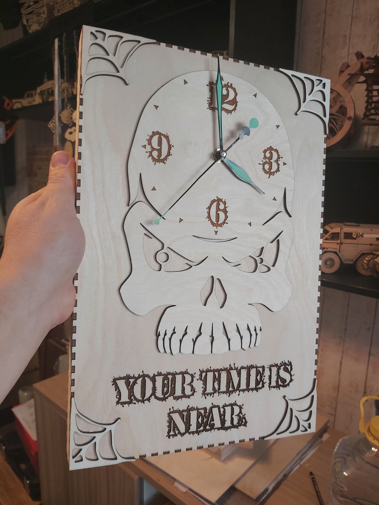 Skull Clock Cdr Pdf Svg File. Gothic Wall Clock - Etsy