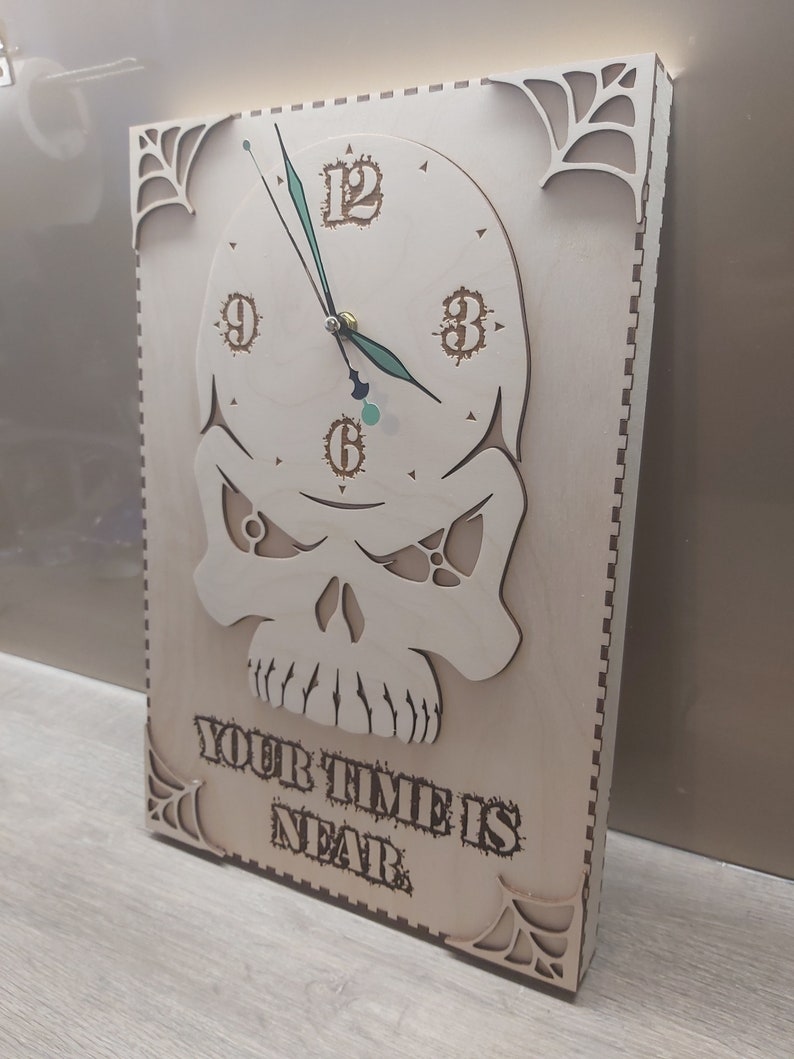 Skull Clock Cdr Pdf Svg File. Gothic Wall Clock - Etsy