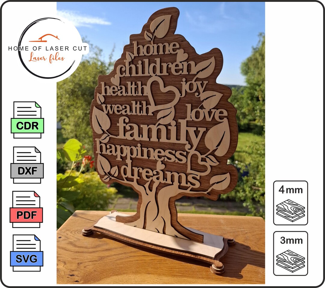 Home Decor, Family Tree CDR DXF SVG Laser Cuting Files - Etsy