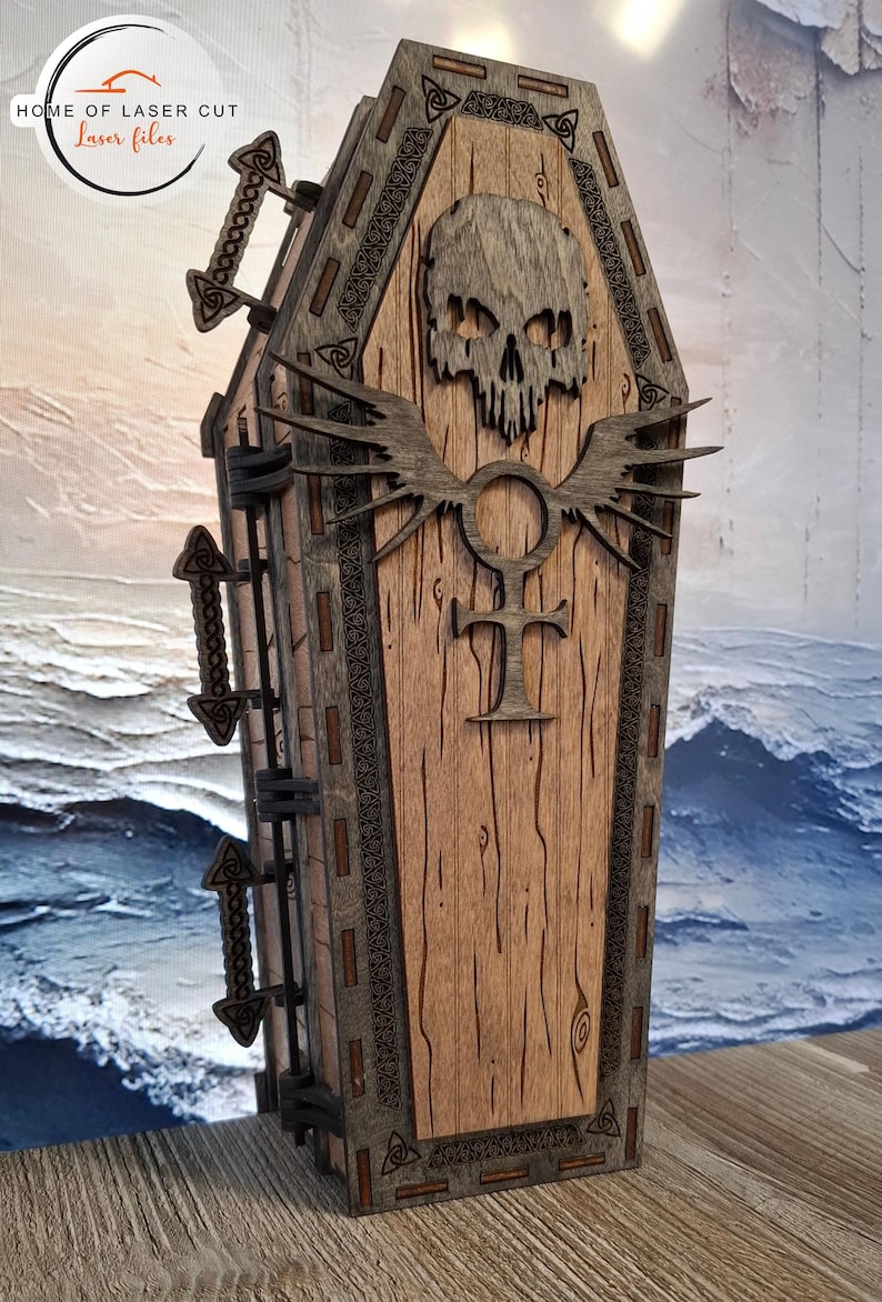 Halloween Coffin Box Laser Cut File, Wine Bottle, Candy (svg, Dxf, Cdr ...