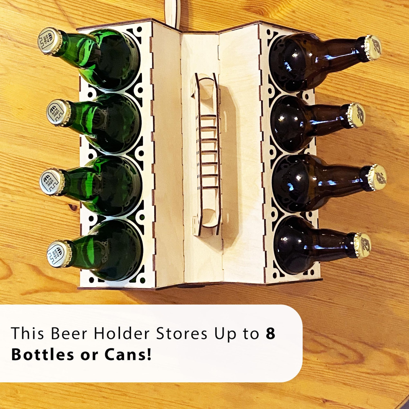 Beer Bottle Holder in the Shape of a V8 Engine, DIY Project for Laser ...