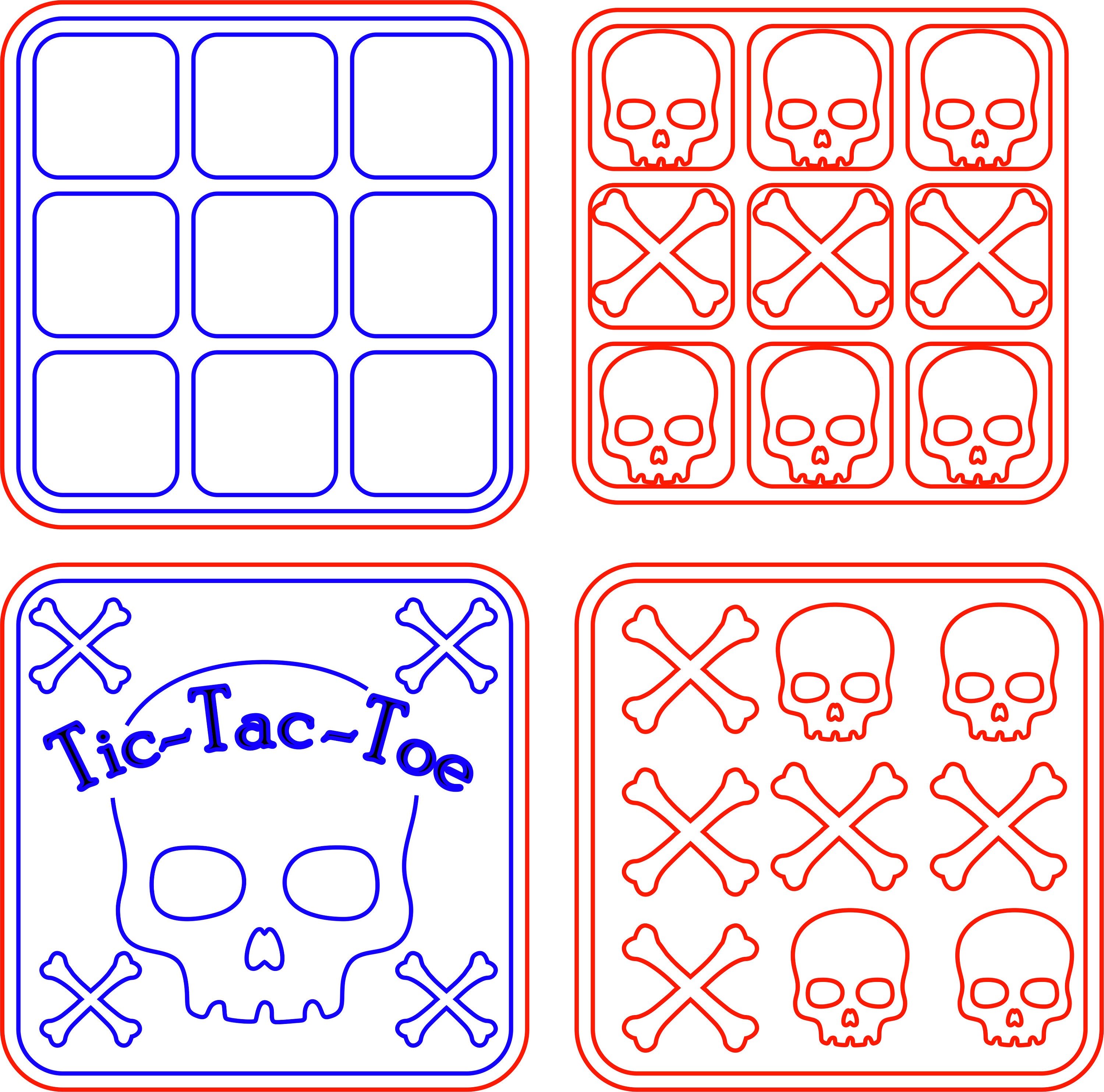 Halloween Tic Tac Toe Laser Cut File Svg Cdr Dxf Pdf - Etsy Australia