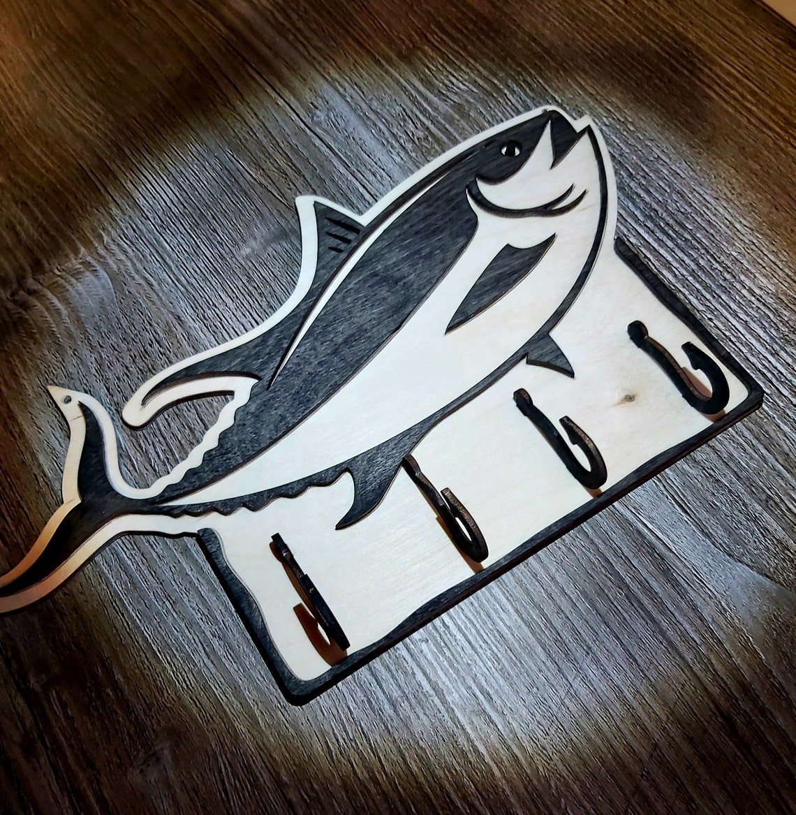 Fishing Key Holder Laser Cut, Svg Dxf Cdr Pdf Files. - Etsy