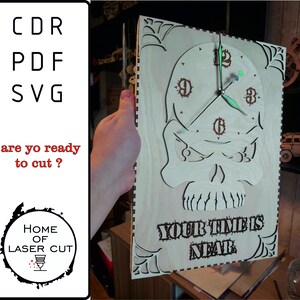 Skull Clock Cdr Pdf Svg File. Gothic Wall Clock - Etsy