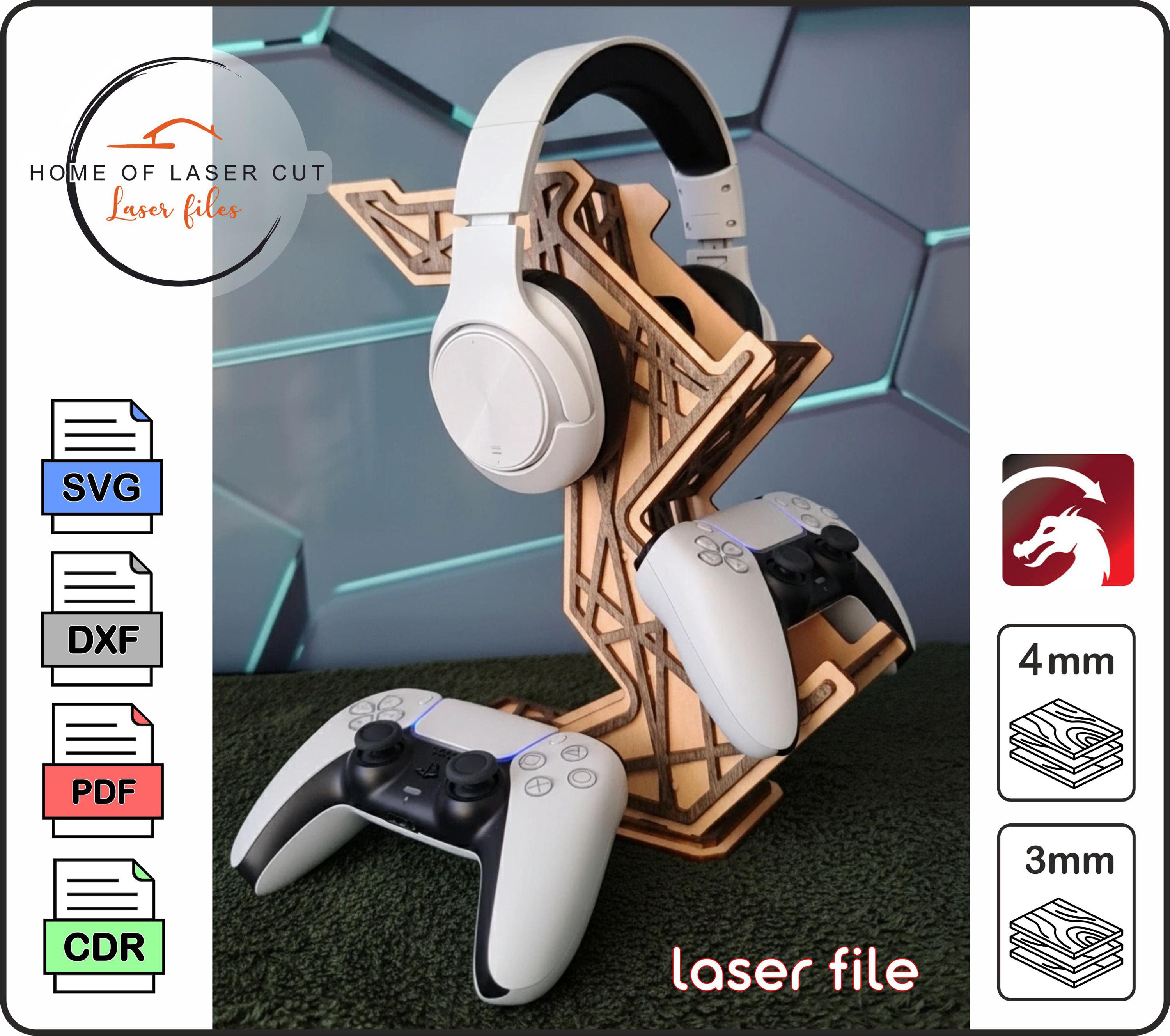Controller & Headphone Stand Laser Cut File (svg, Cdr, Dxf, Pdf) - Etsy