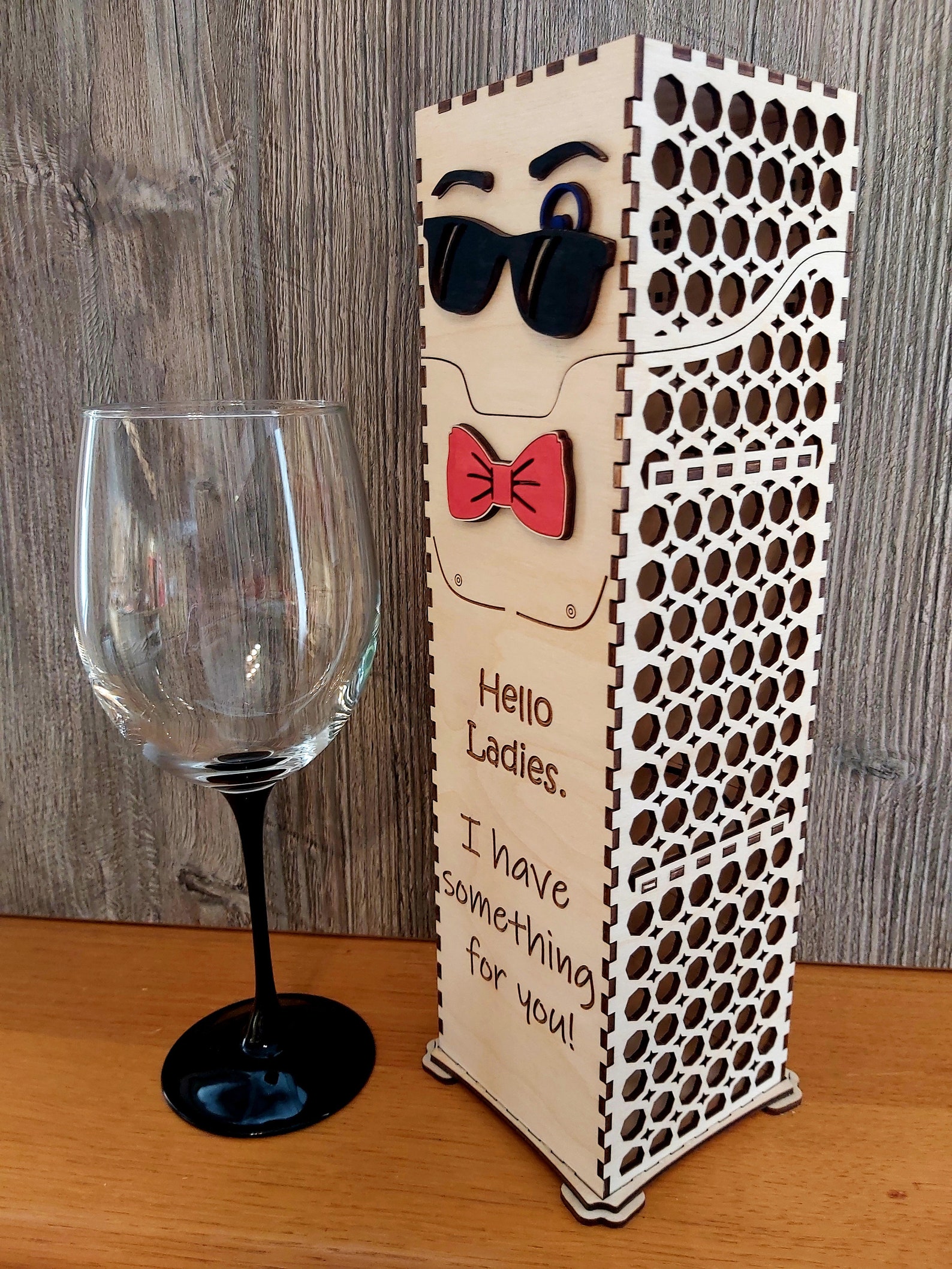 Hello Ladies Wine Box 3mm Box Wine Box Digital File - Etsy
