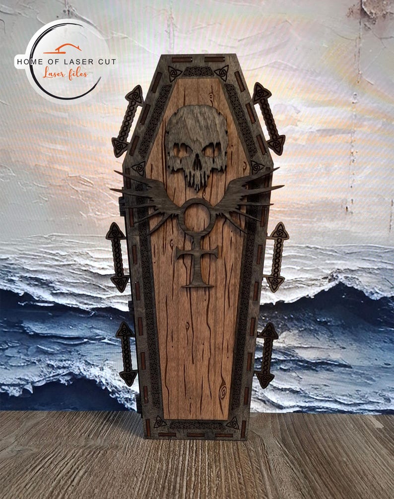 Halloween Coffin Box Laser Cut File, Wine Bottle, Candy (svg, Dxf, Cdr ...