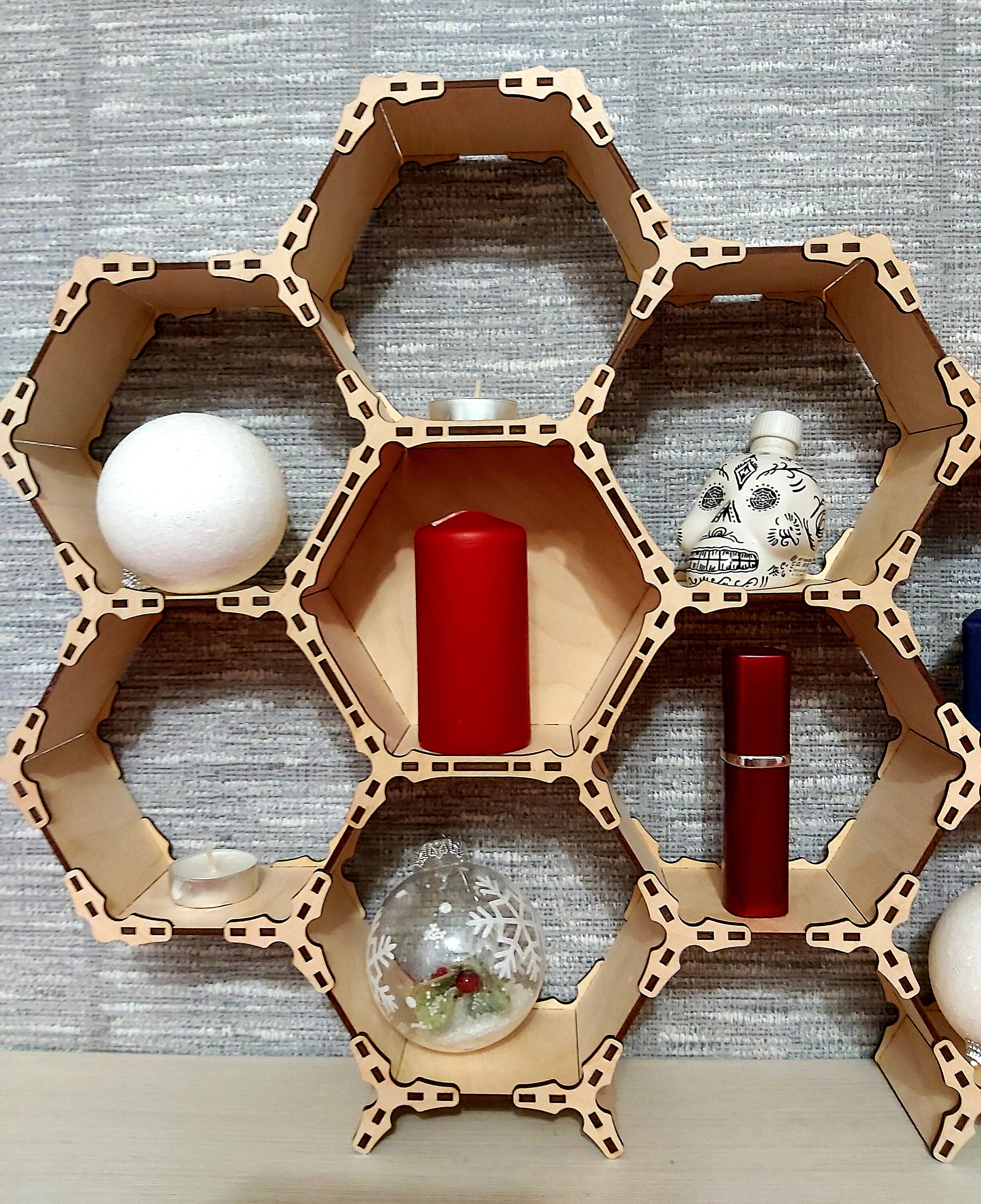 Honeycomb Shelf, Floating Hexagon Cell Shelf, Laser Cut File (svg, Dxf ...