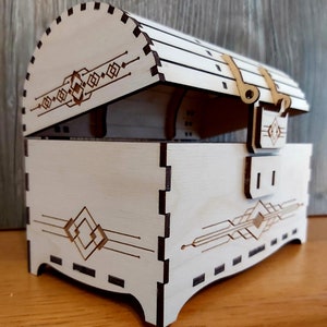 Little Treasure Box, Laser Cut File, Treasure Chest, for a 3mm & 4mm Material, Laser Cut Files ...