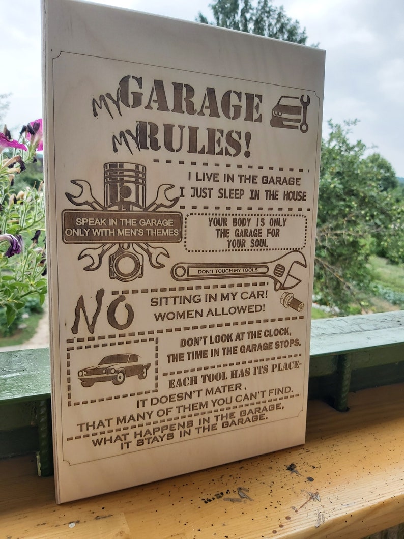 Garage Rules Sign: Laser Cut Design (digital File) - Etsy