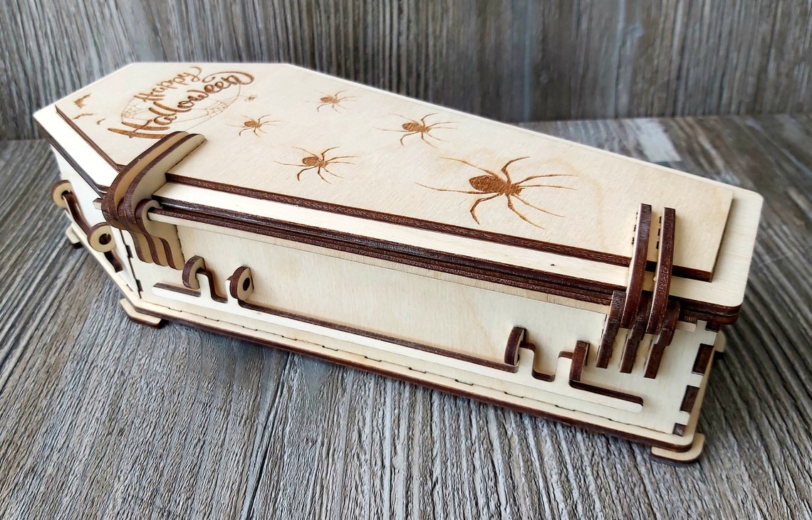 Halloween Coffin Wooden Coffin Halloween Box Vector for CNC - Etsy