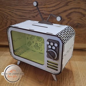 Money Box Like an Old Tv, Laser File for 3mm & 4mm Materials. Svg Dxf ...