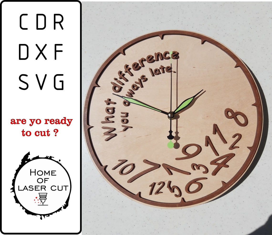 Clock CDR DXF SVG | Etsy