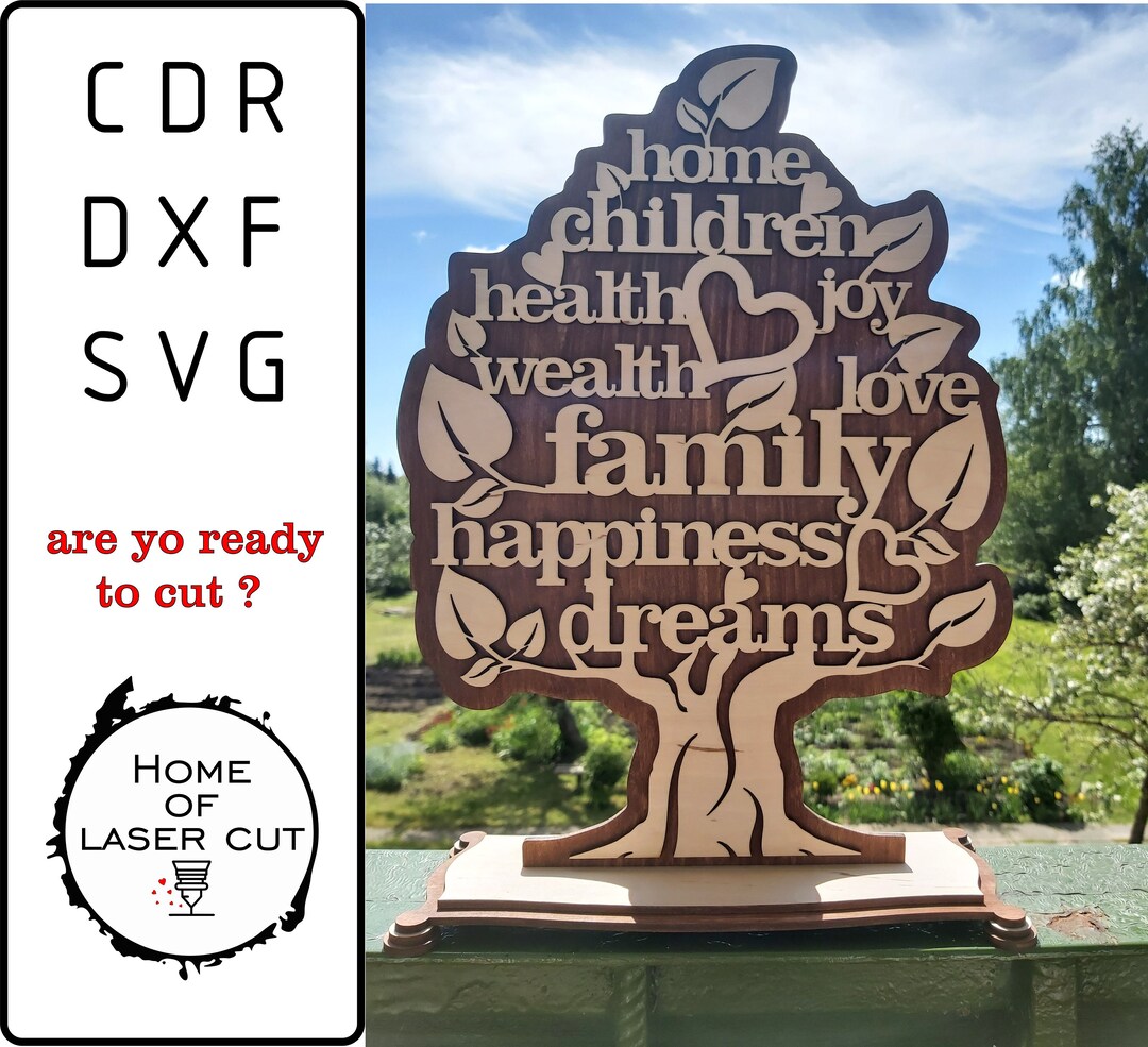Family Tree CDR DXF SVG Laser Cuting Files - Etsy