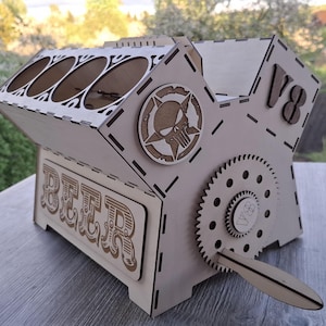 V8 Engine Beer Bottle Holder Laser Cut File (3mm & 4mm) - Etsy