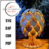 Laser Cut File, Scandinavian Pine Cone Hanging Wooden Lamp, Pendant ...