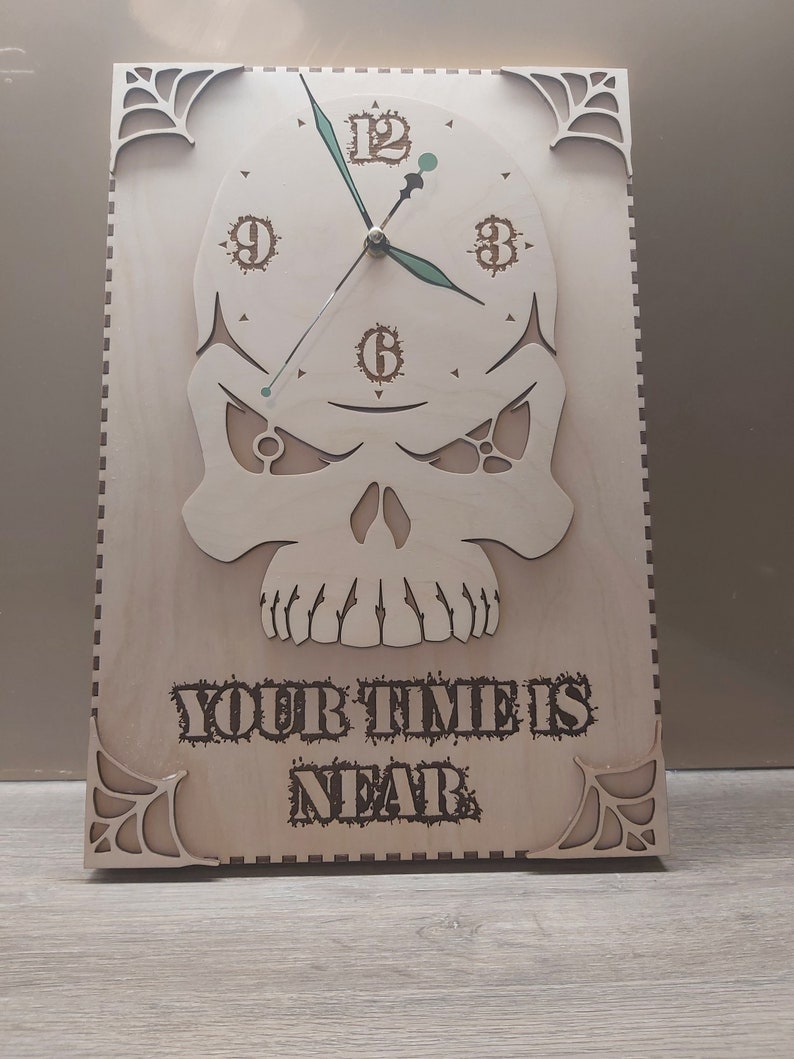 Skull Clock Cdr Pdf Svg File. Gothic Wall Clock - Etsy