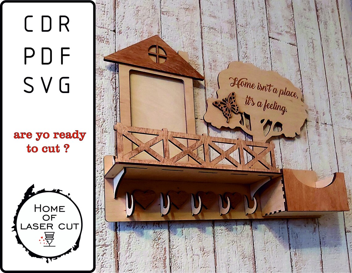 Key Holder File Svg Cdr Dxf Pdf Walet Holder Photo Frame. | Etsy