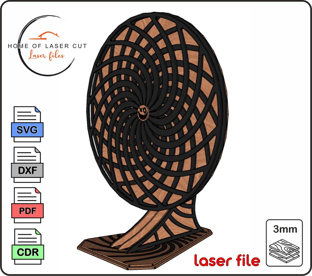 Visual Illusion Wheel. Kinetic Spinner. Laser File for 3mm Material ...