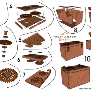 Kinetic Box, Gear Box, Laser File Svg Cdr Pdf Dxf, 3mm Material. - Etsy