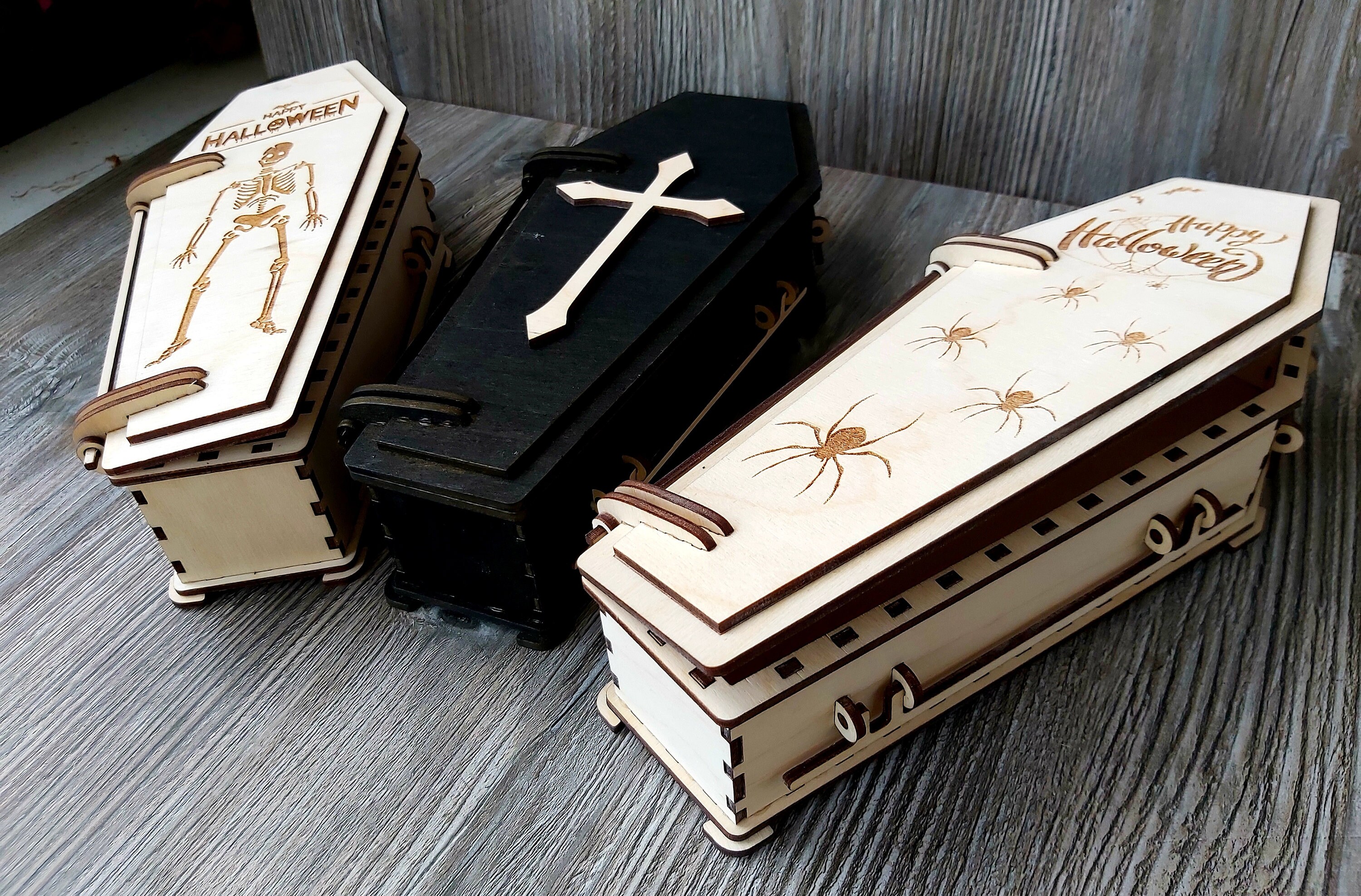 Halloween Coffin Wooden Coffin Halloween Box Vector for CNC - Etsy