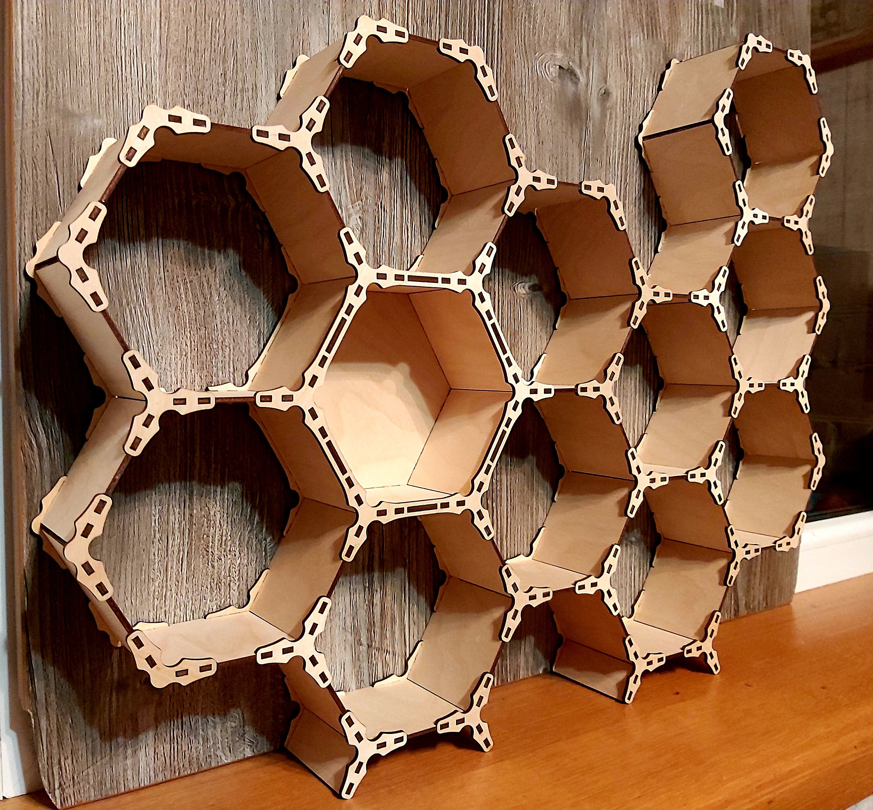 Honeycomb Shelf, Floating Hexagon Cell Shelf, Laser Cut File (svg, Dxf ...