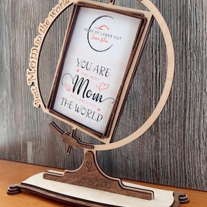 Best Mom in the World Photo Frame, Laser Redy File, Svg, Dxf, Cdr,pdf ...